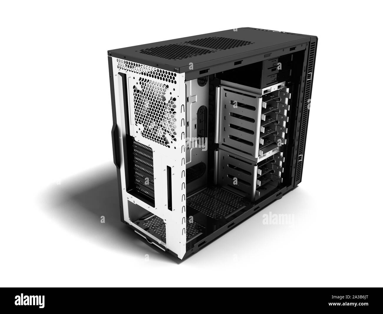 Modern system block blank for computer assembly perspective 3d ...