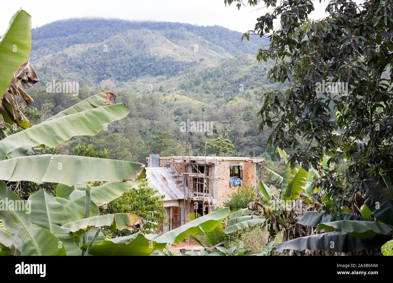 Simple house for the poor, Madagascar,Africa Stock Photo - Alamy