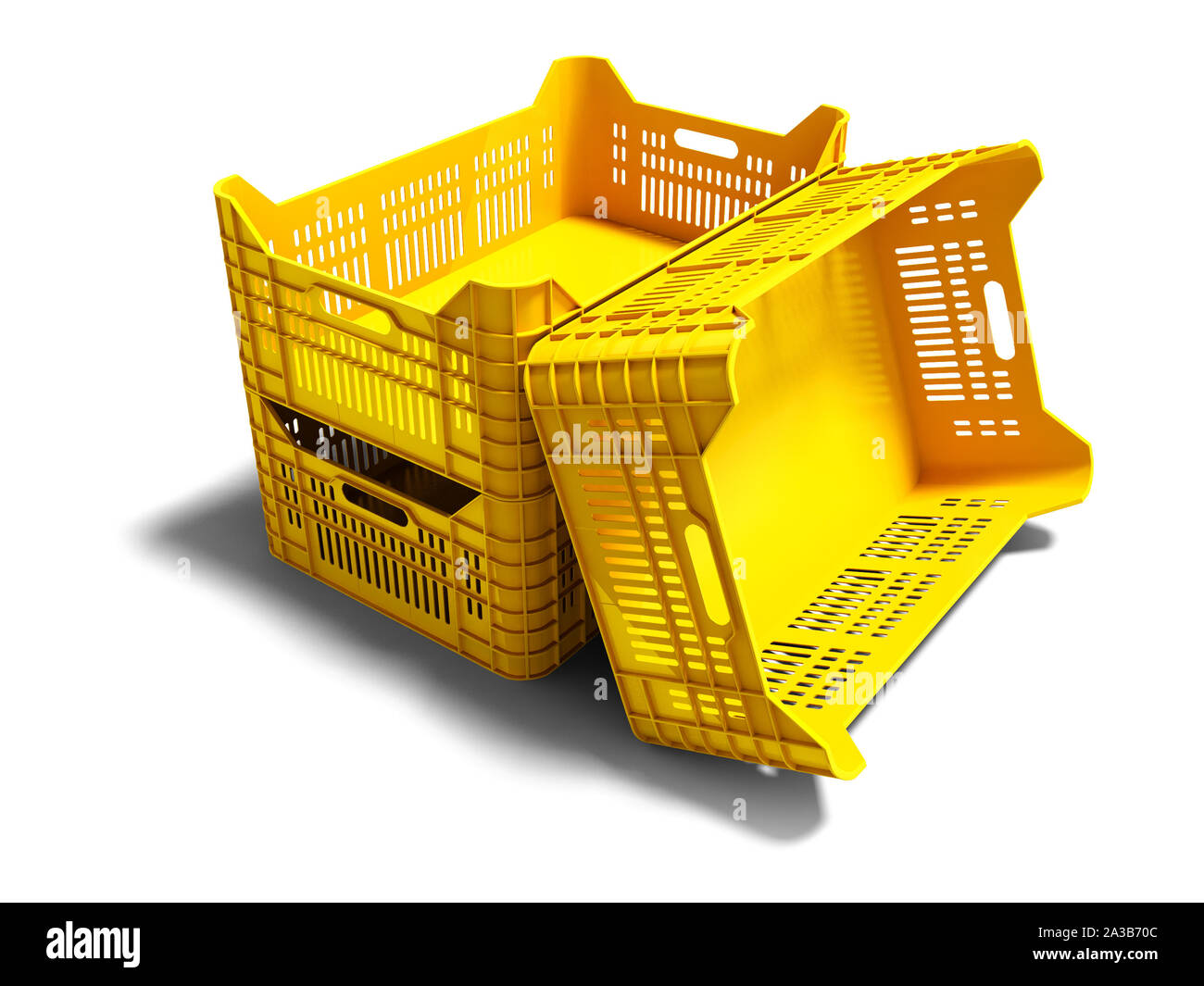 Modern yellow three plastic boxes empty for storage of goods for sale ...