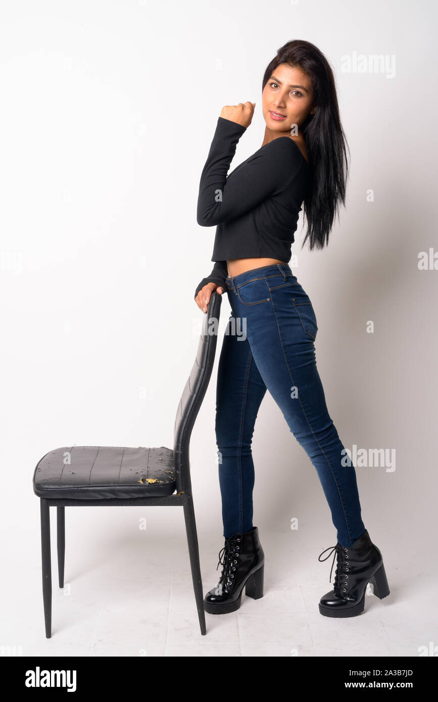 Profile view young beautiful persian hi-res stock photography and ...
