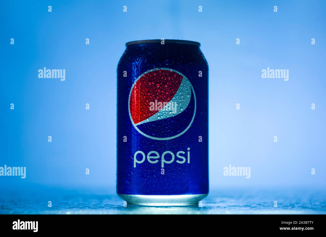 Pepsi can blue background hi-res stock photography and images - Alamy