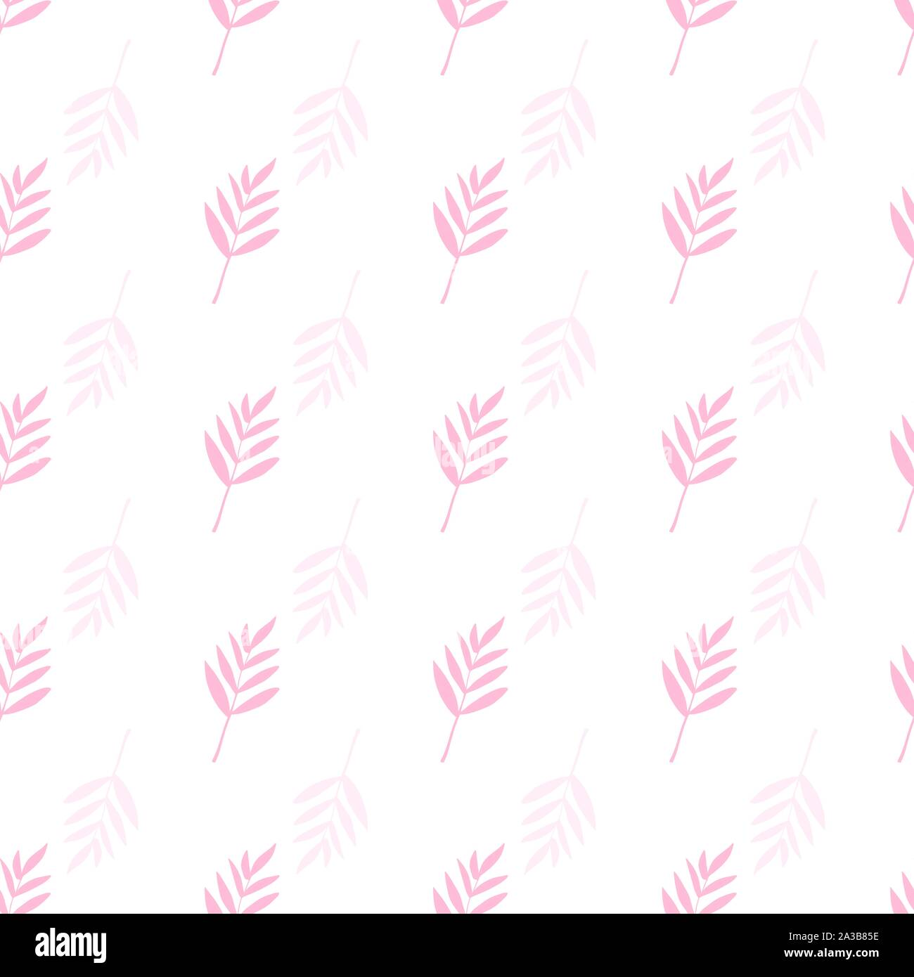 Seamless repeat vector floral pattern. Pinnate leaf background in coral ...