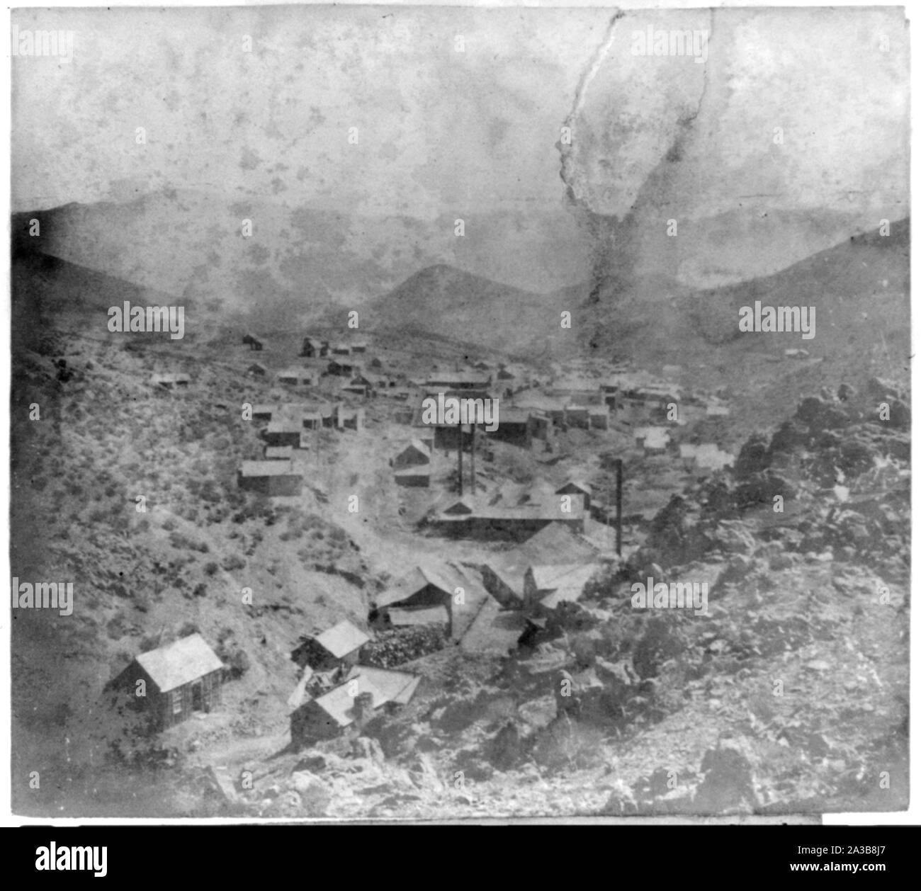 Silver City, Nevada, from the Devil's Gate, looking south Stock Photo ...