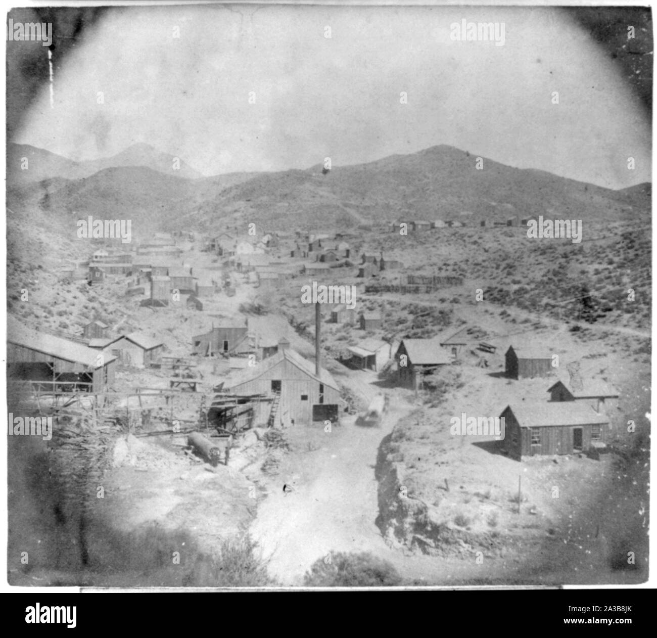 Silver City, Nevada, from the Devil's Gate, looking north Stock Photo ...