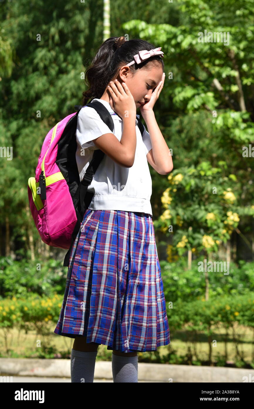 Female Student Under Stress With Notebooks Stock Photo - Alamy