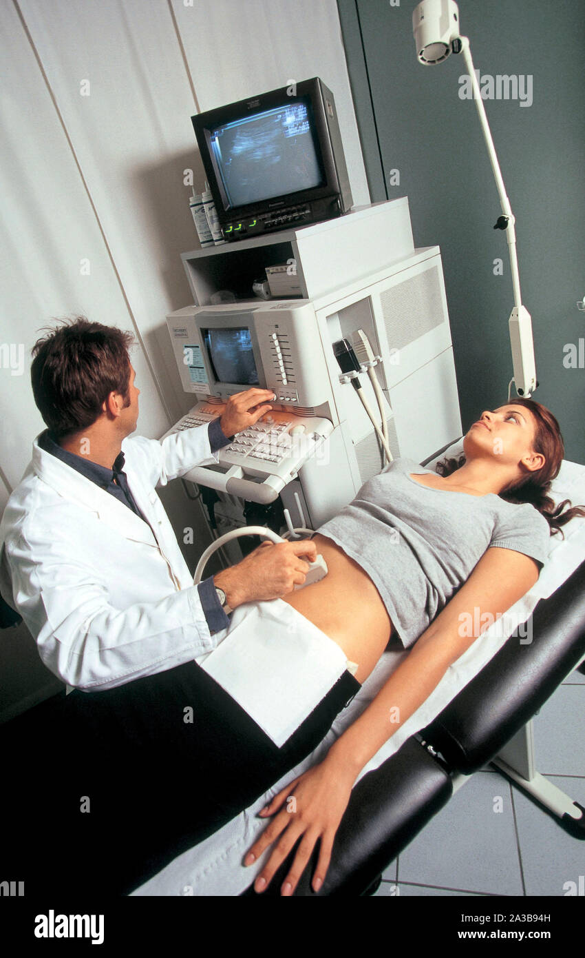 male doctor, echography Stock Photo - Alamy