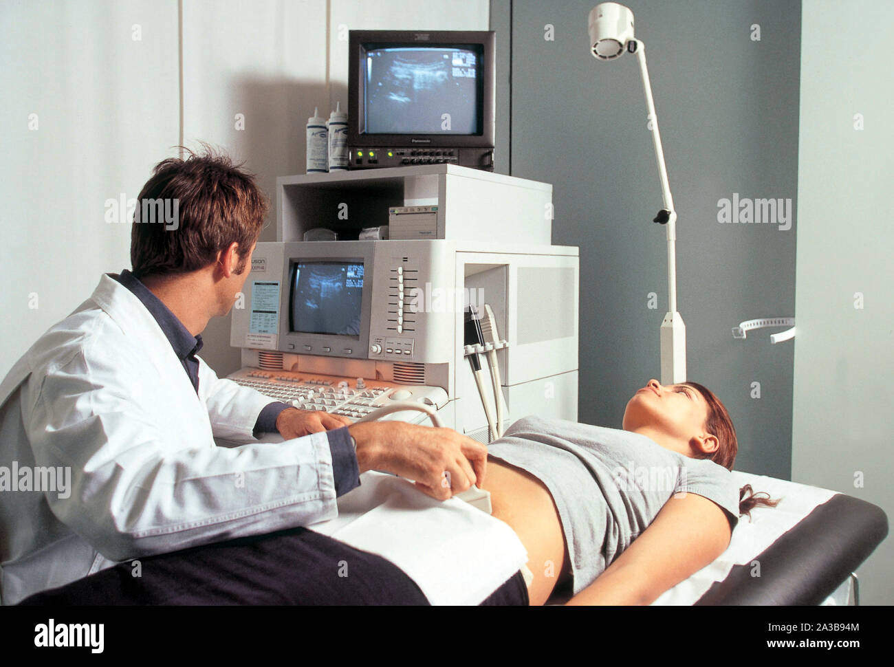 male doctor, echography Stock Photo - Alamy