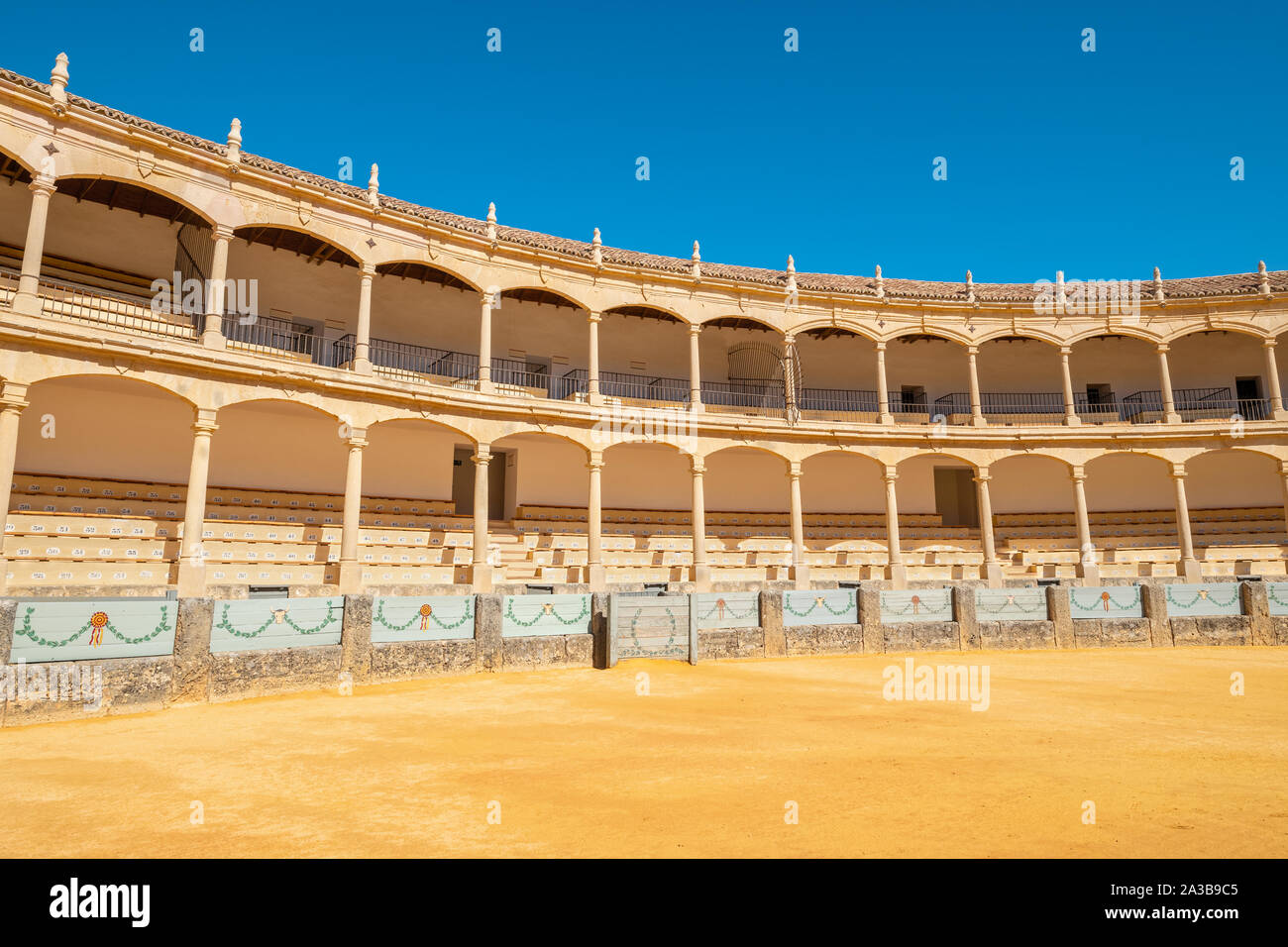View to Plaza de Toros de Ronda Bullring one of the oldest and most ...
