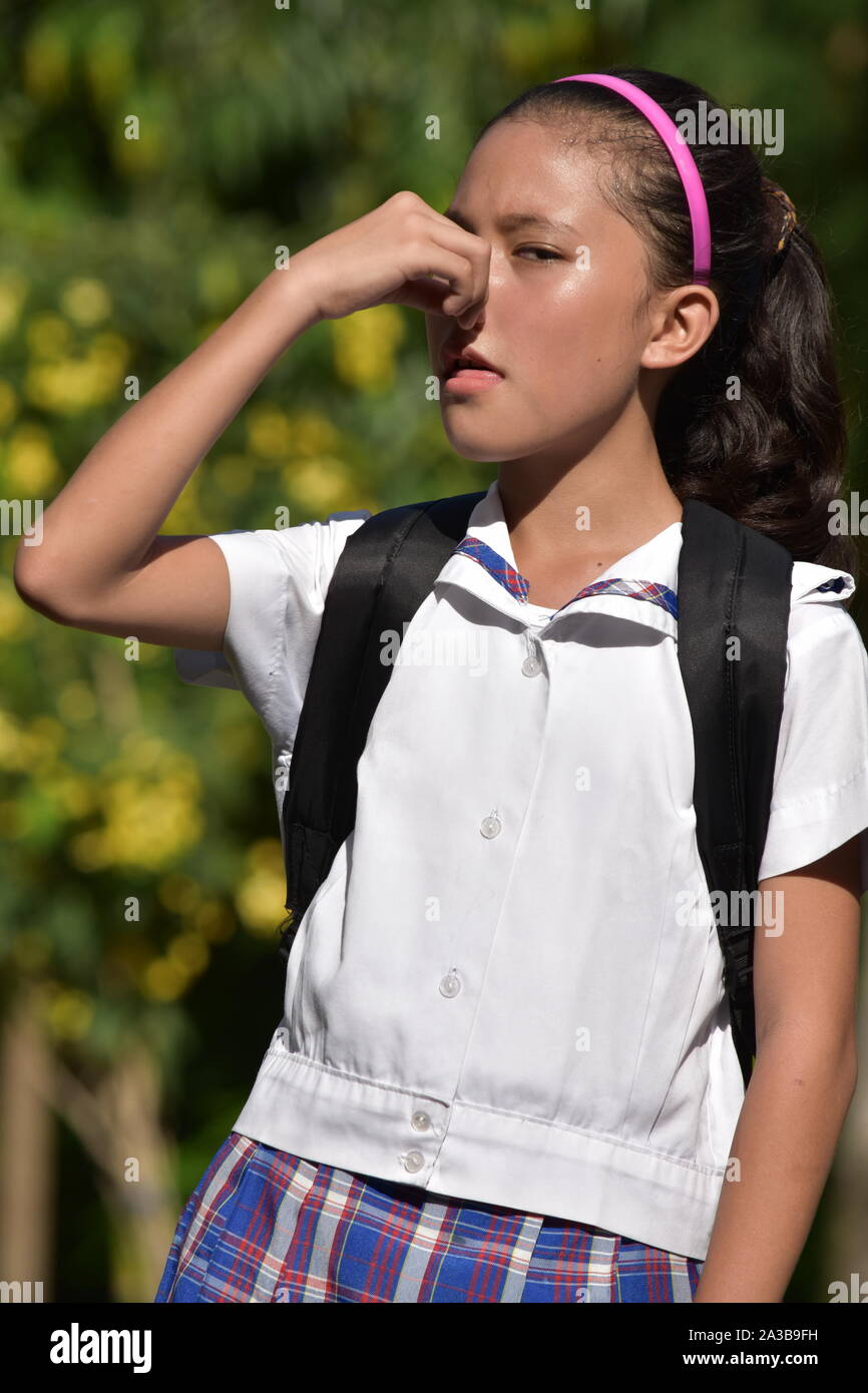 Stinky Catholic Filipina Girl Student Wearing School Uniform Stock ...