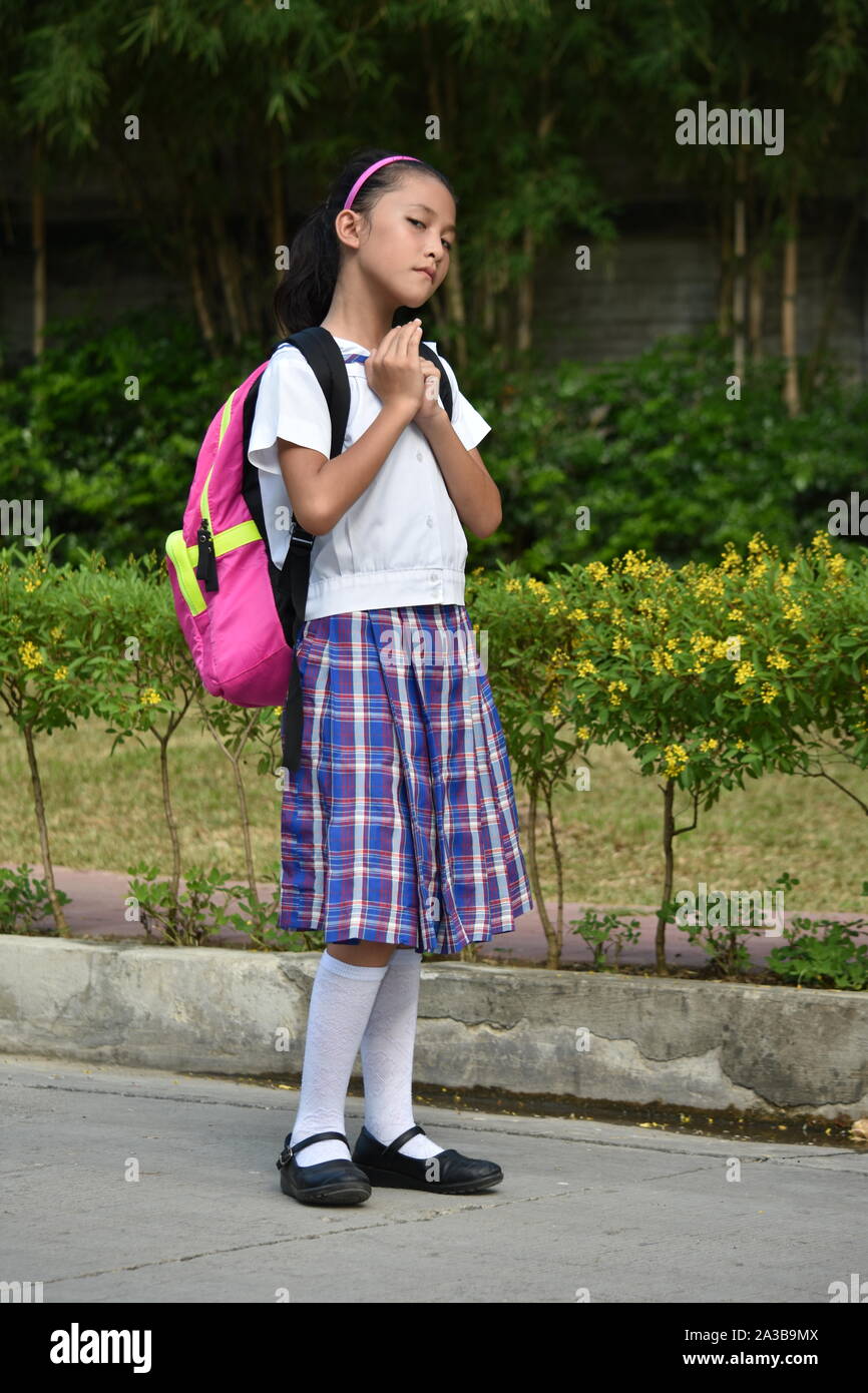 Young Asian Girl Student In Prayer Stock Photo - Alamy