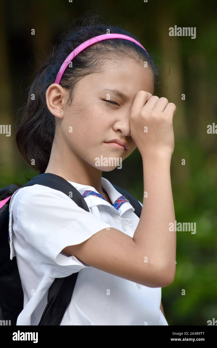An A Tearful Female Student Stock Photo - Alamy