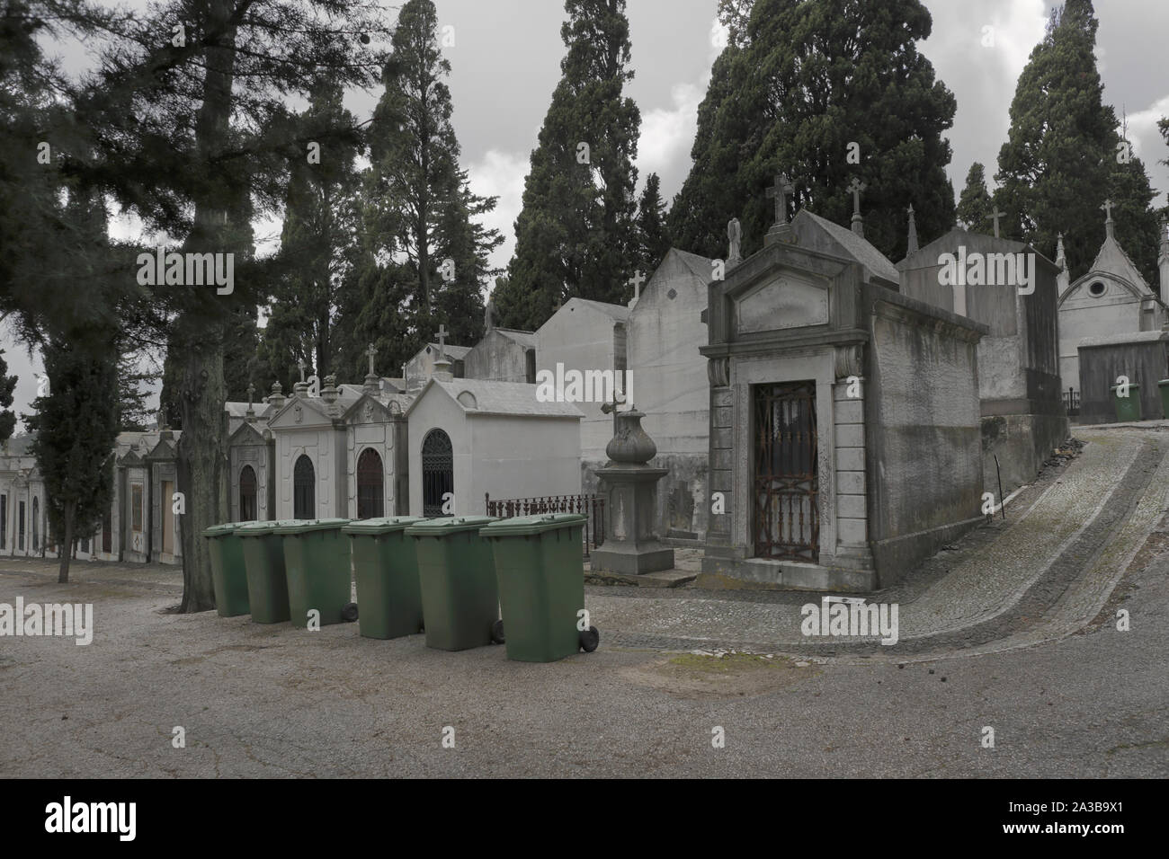 Beauriful old european cemetery street Stock Photo - Alamy