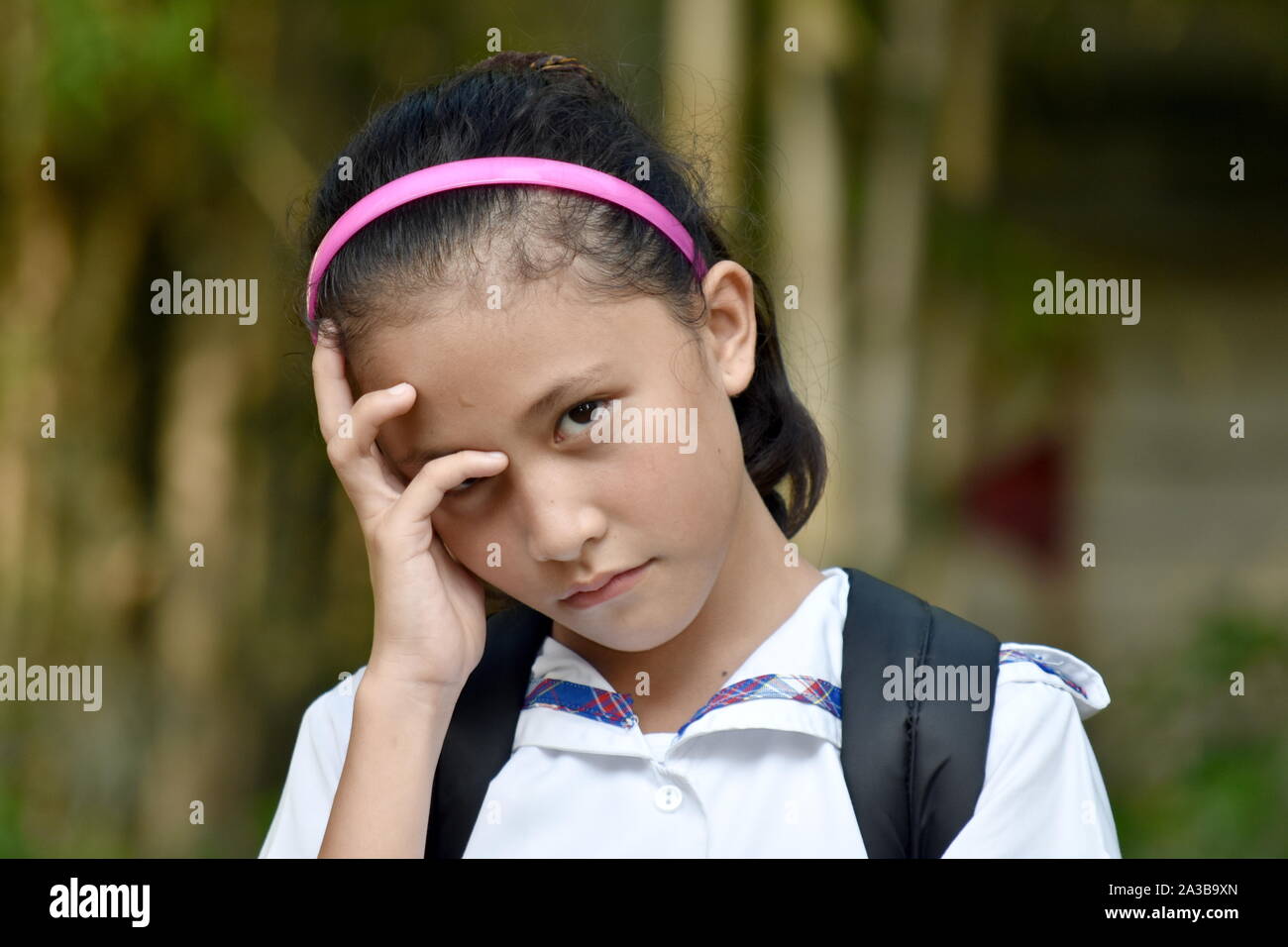 Prep Diverse Female Student Wondering Wearing School Uniform With ...