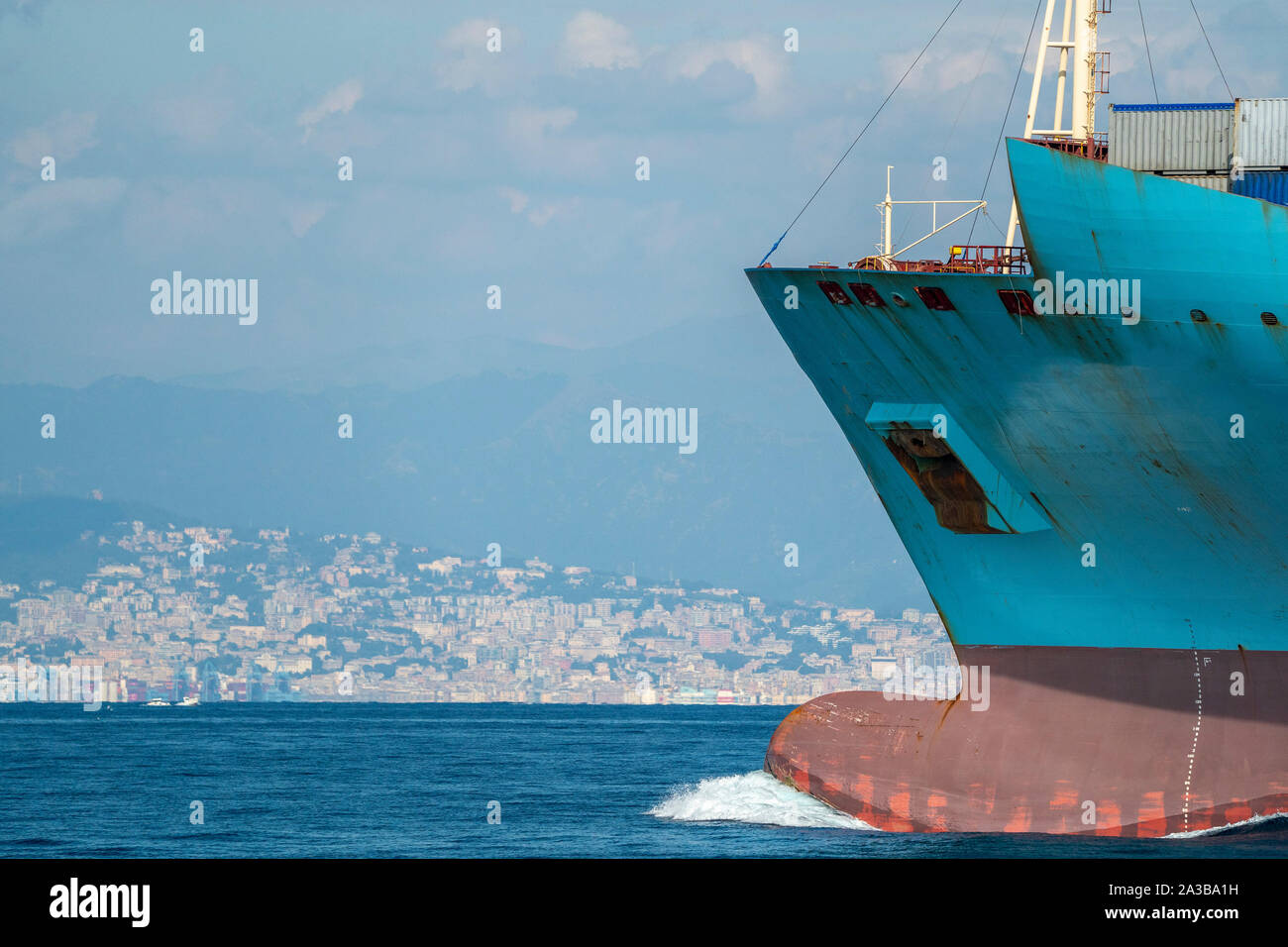 Big Container ship prow close up detail Stock Photo - Alamy