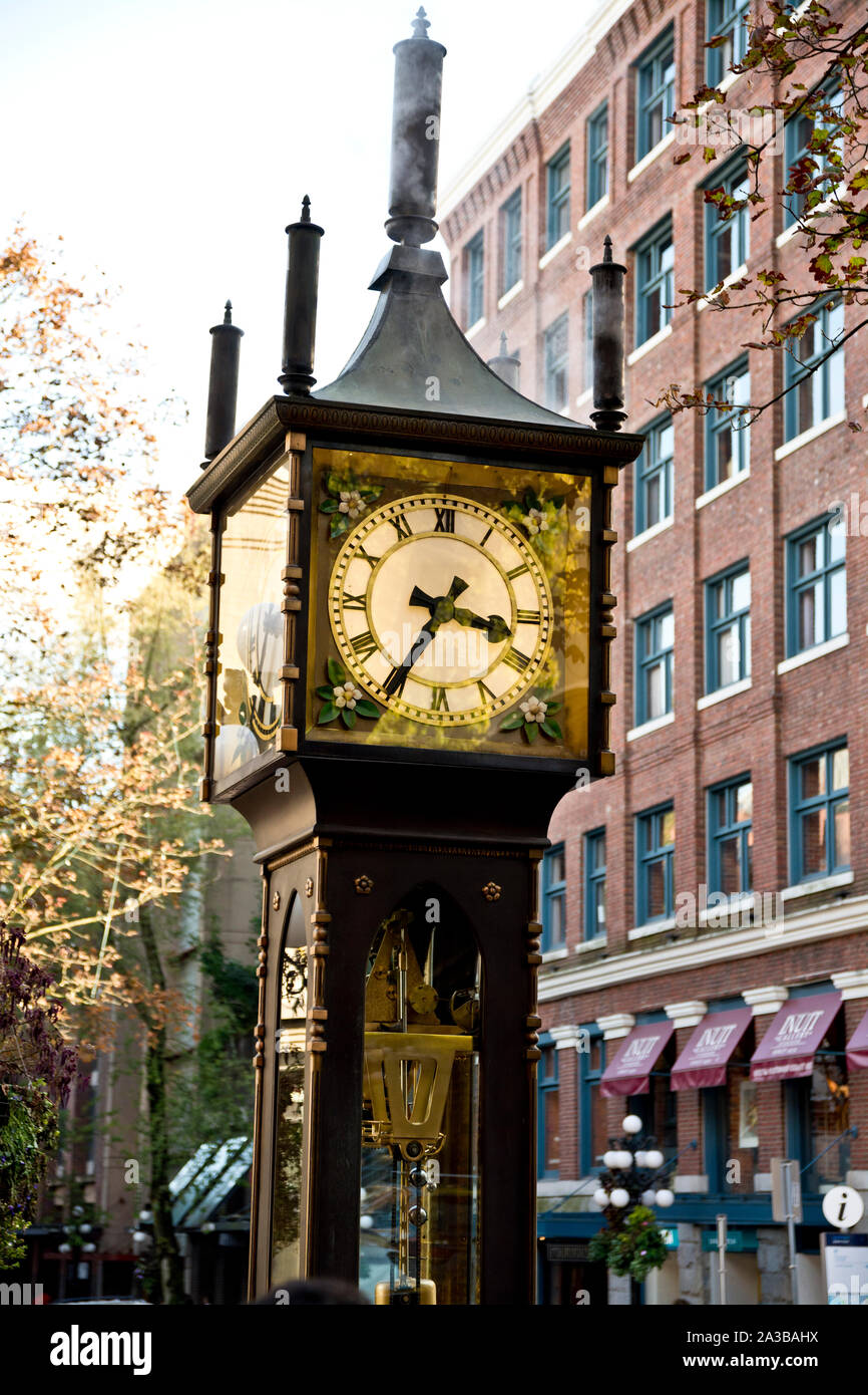 Steam Clock in Gastown Vancouver in the Autumn Stock Photo - Alamy