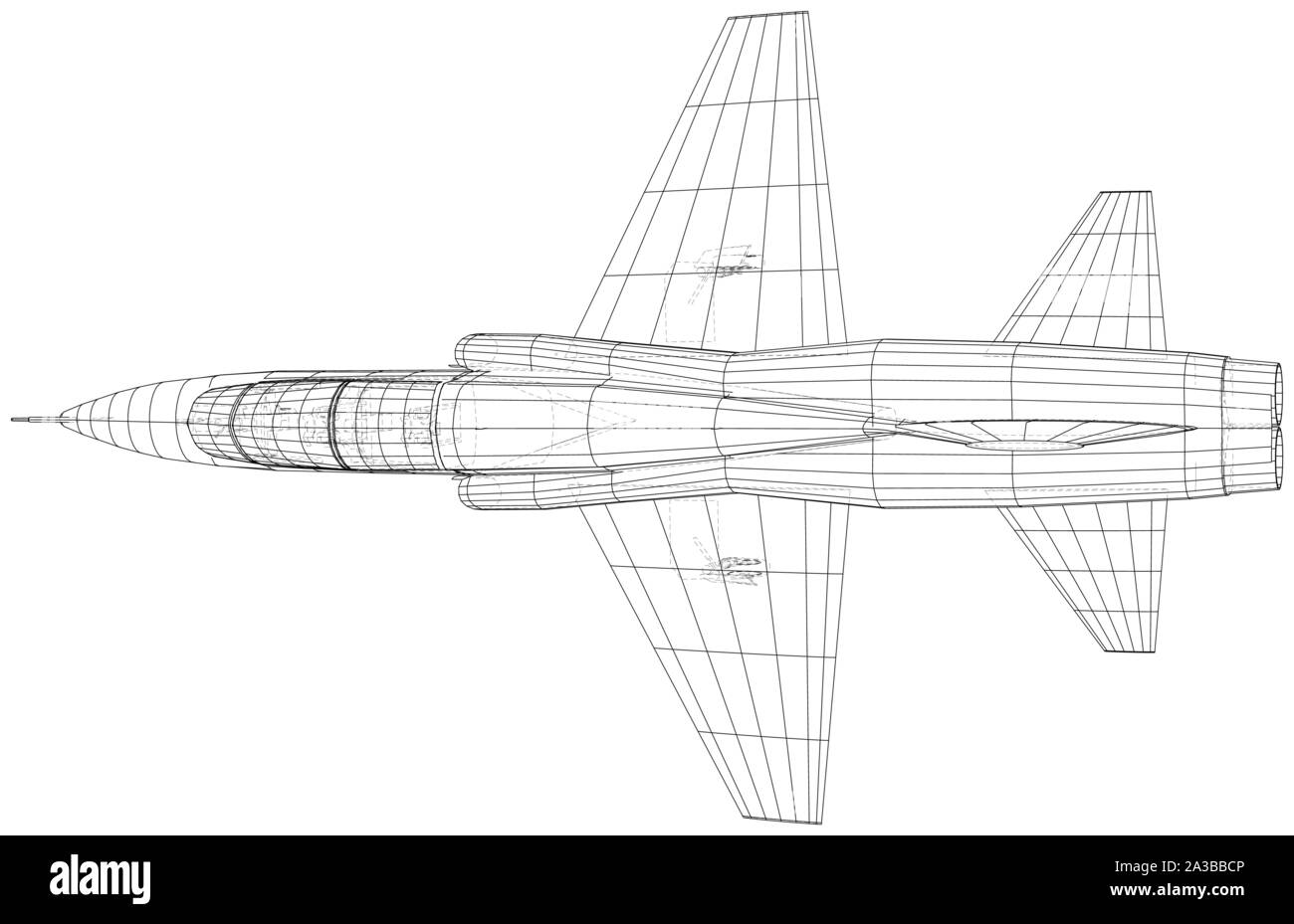 Airplane jet close-up. Wire-frame. EPS10 format. Vector created of 3d ...