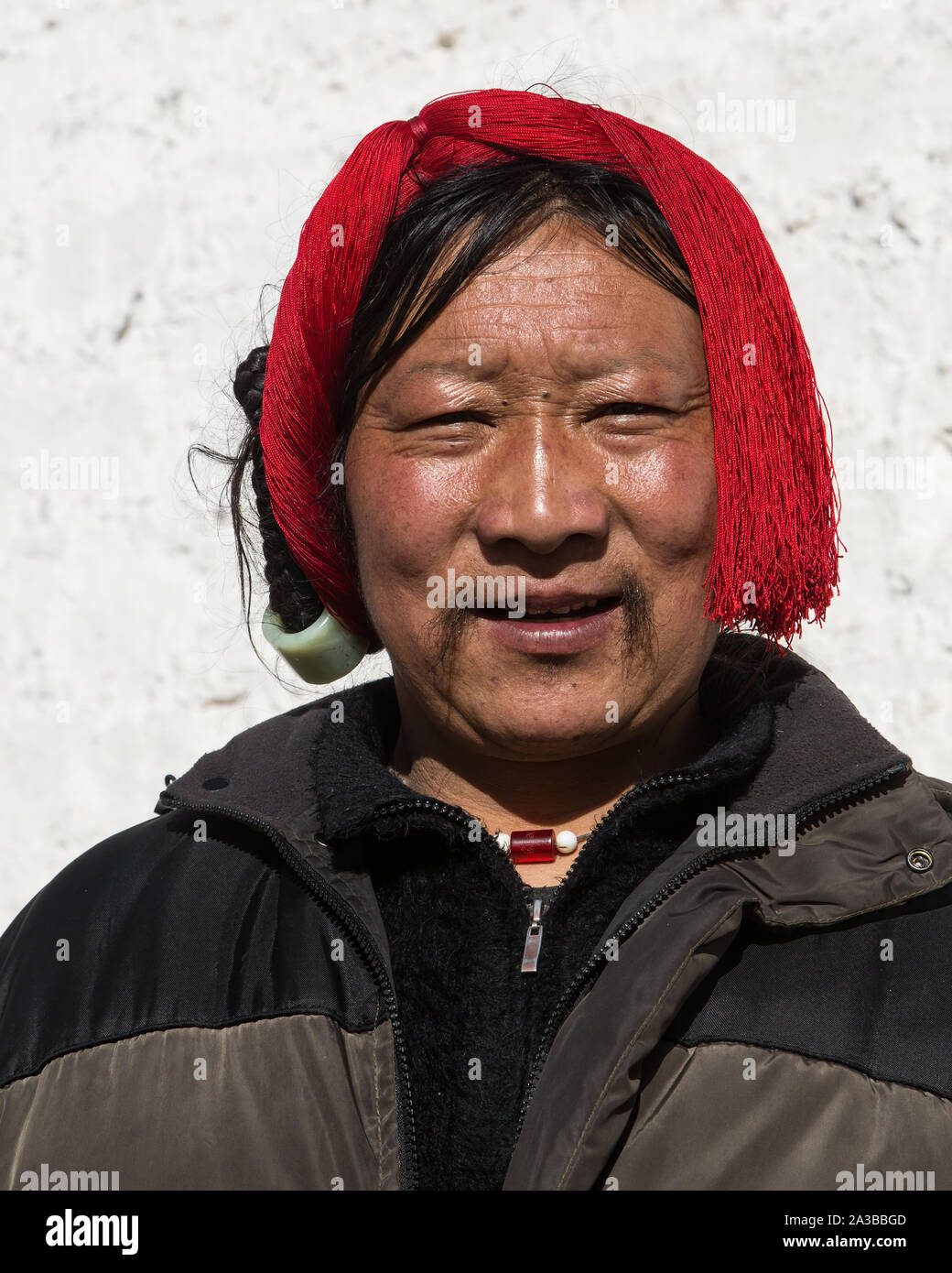 A Tibetan Buddhist pilgrim from the Everest region of southern Tibet ...
