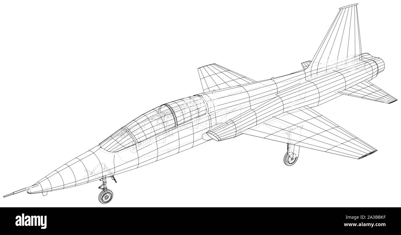 Airplane. Vector wireframe concept. Created illustration of 3d Stock ...