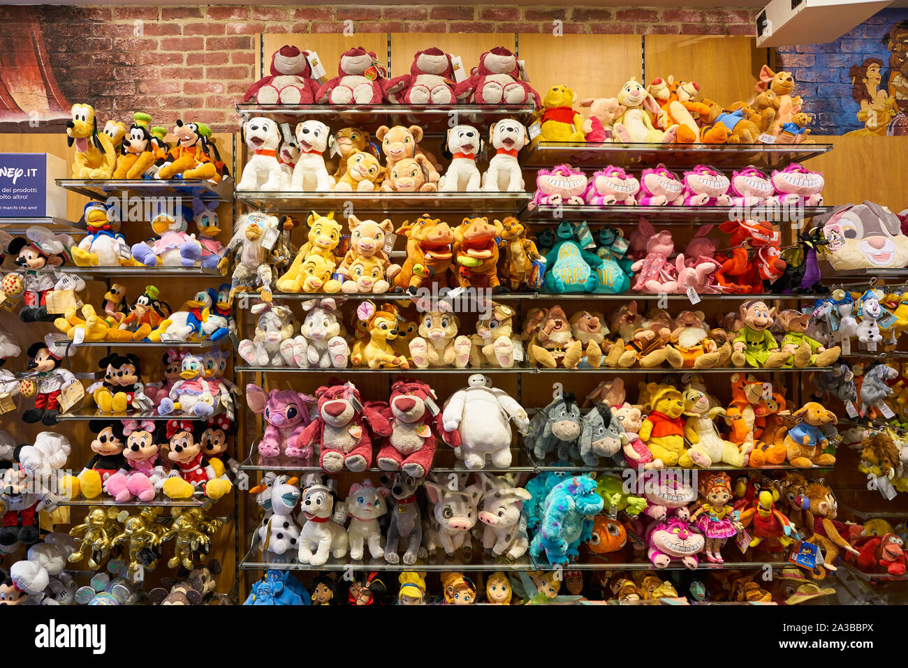 VENICE, ITALY - CIRCA MAY, 2019: interior shot of Disney shop in Venice ...