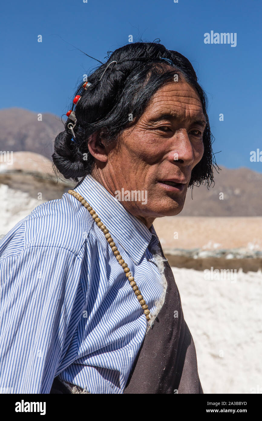 A Tibetan Buddhist man from the Kham region of eastern Tibet on a ...
