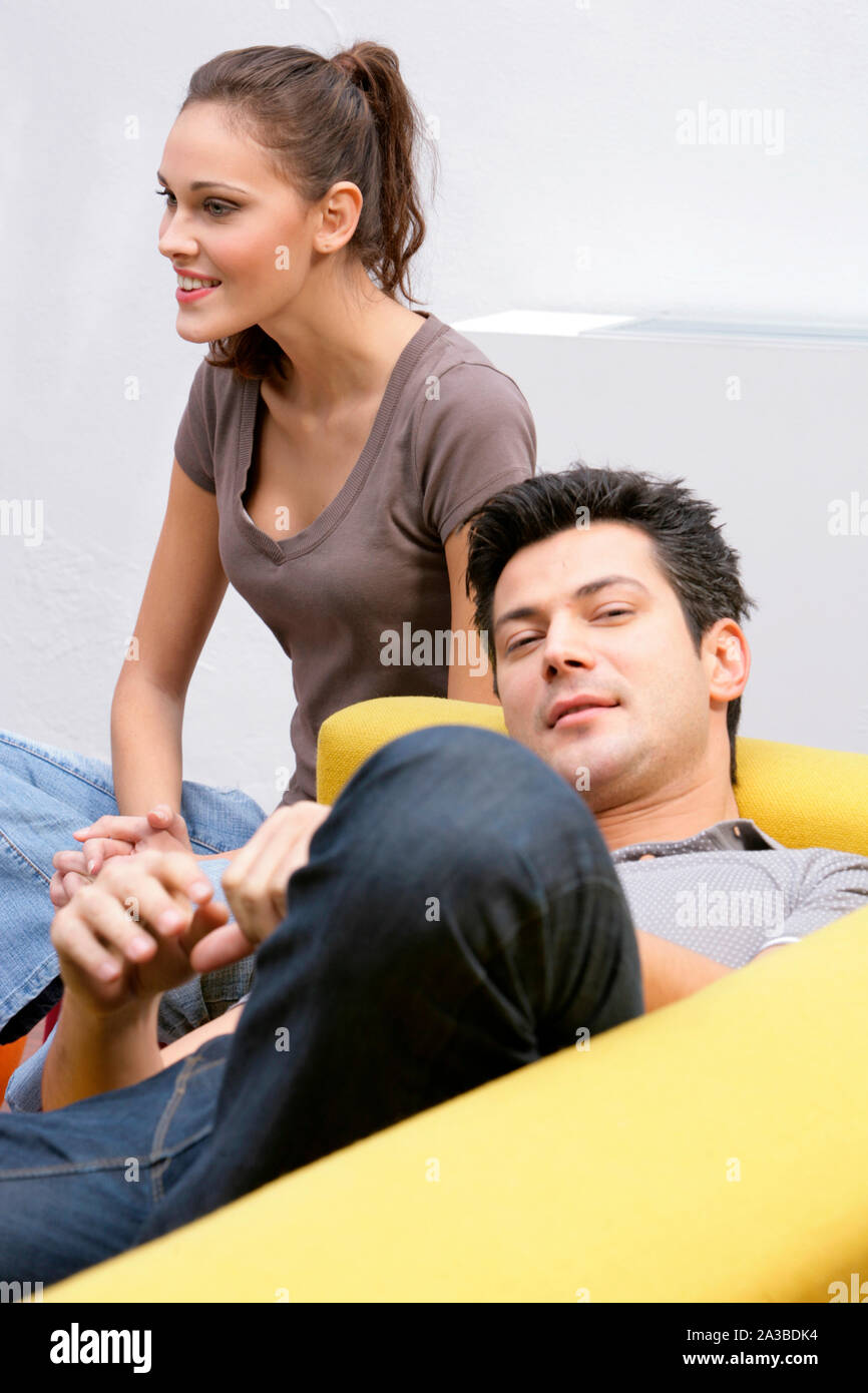 couple, living room Stock Photo - Alamy