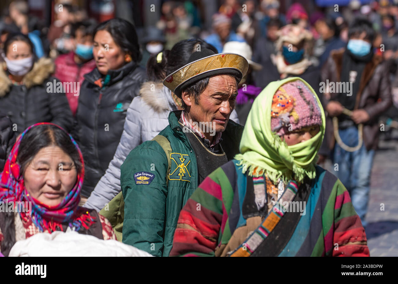 Tibetan Buddhist pilgrims from the Kham region of eastern Tibet ...