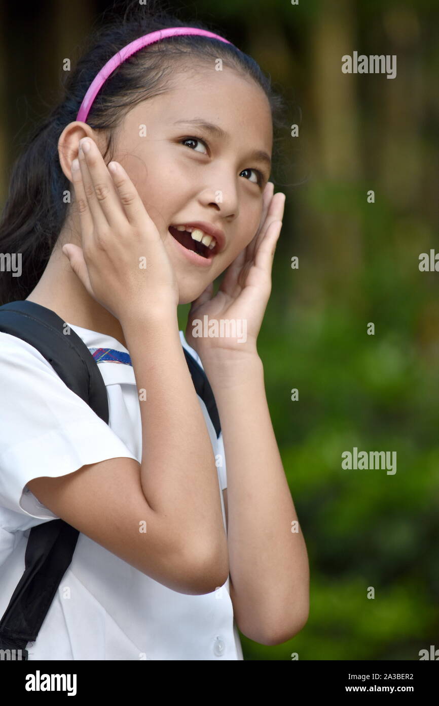 An A Surprised Female Student Stock Photo - Alamy