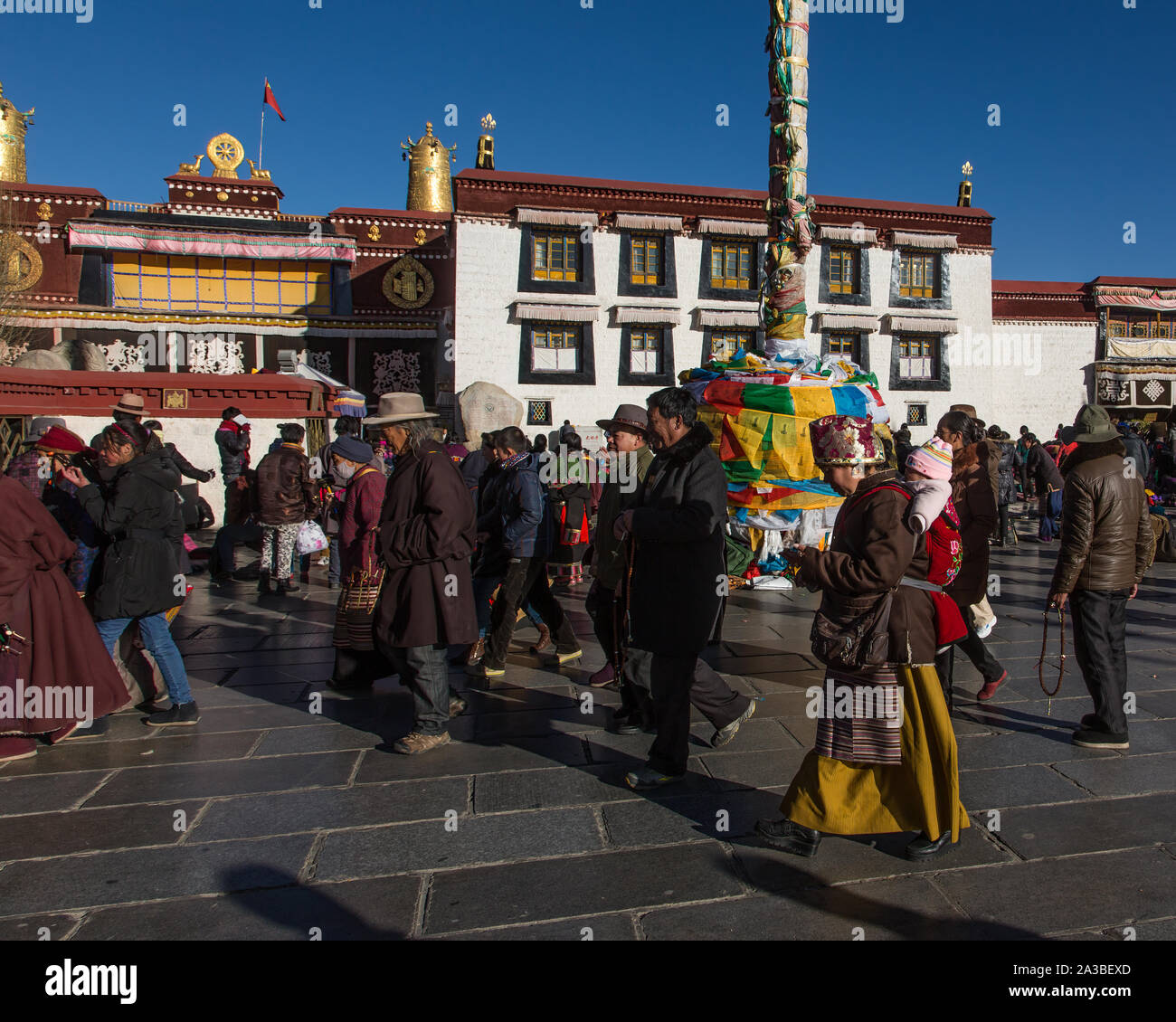 Tibetan prayer flag pole in hi-res stock photography and images - Alamy