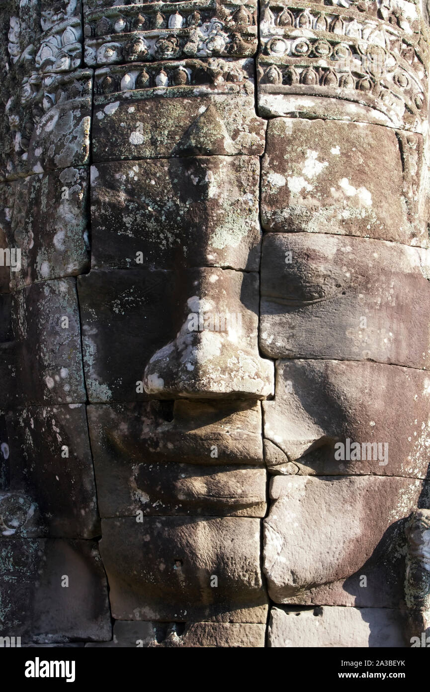 Face at Bayon Temple, Angkor Stock Photo - Alamy