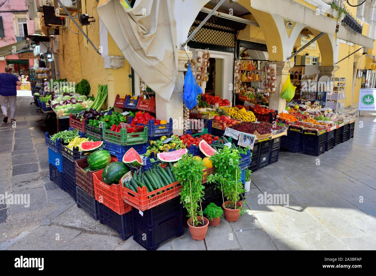 Local Fruit and vegetable shop,Corfu Old Town,Corfu,Kerkyra,Kerkira ...