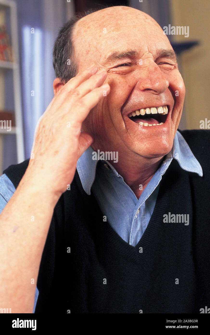 old age man laughing, inside Stock Photo - Alamy