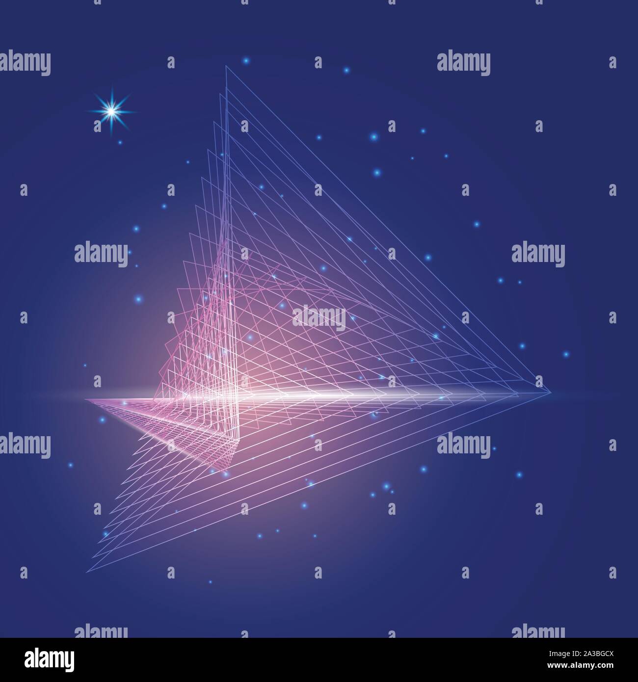 Sci-Fi pyramid line network background, stock vector Stock Vector Image ...