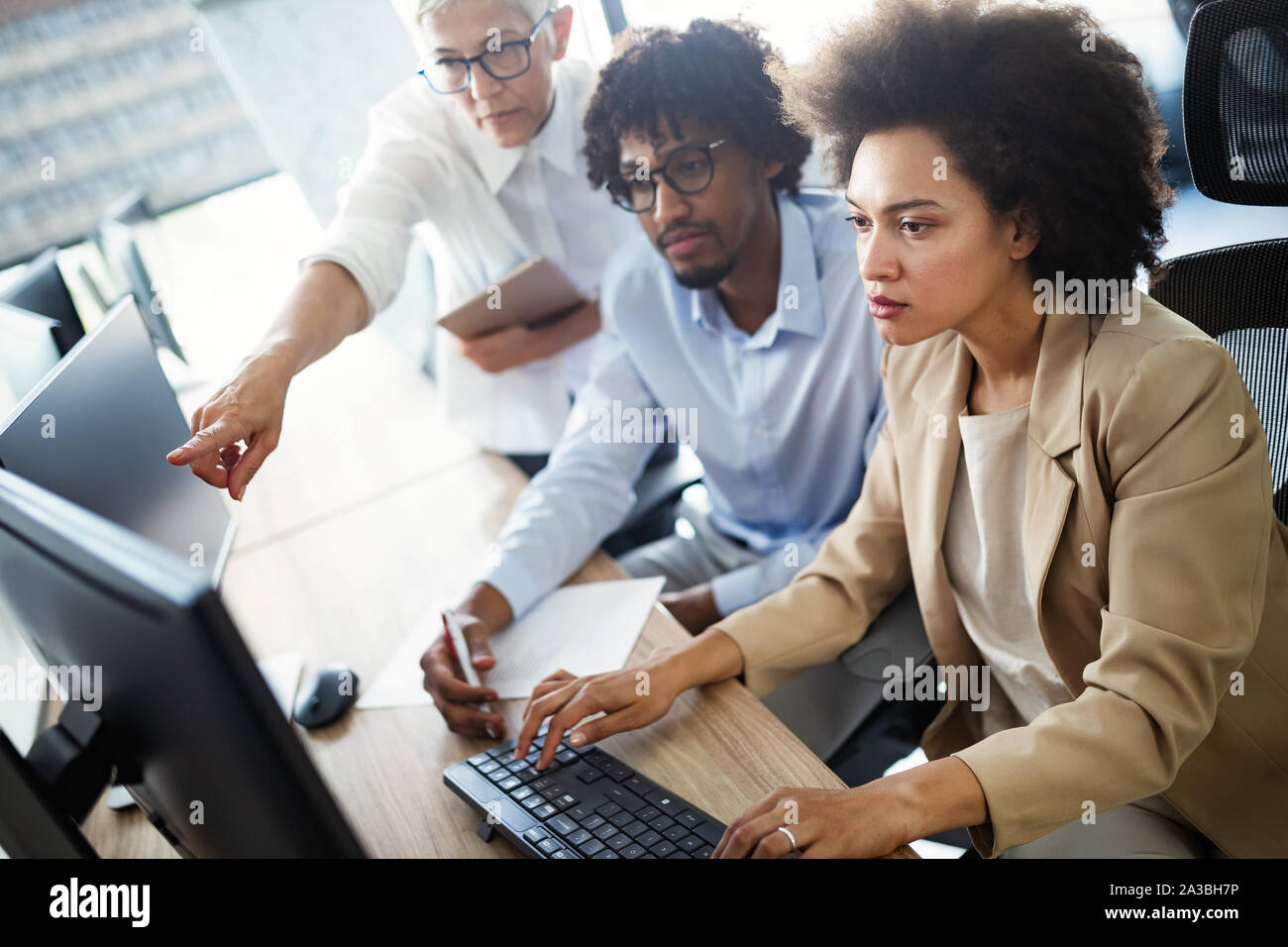 Successful business group of people at work in office Stock Photo - Alamy