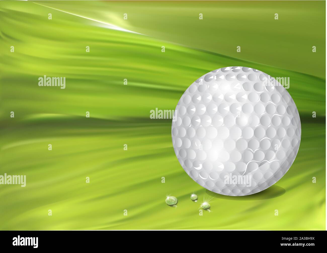 green background with a golf ball and drops Stock Vector Image & Art ...