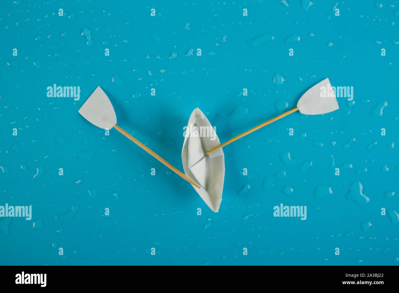 Paper boat with paddles. View from above Stock Photo - Alamy