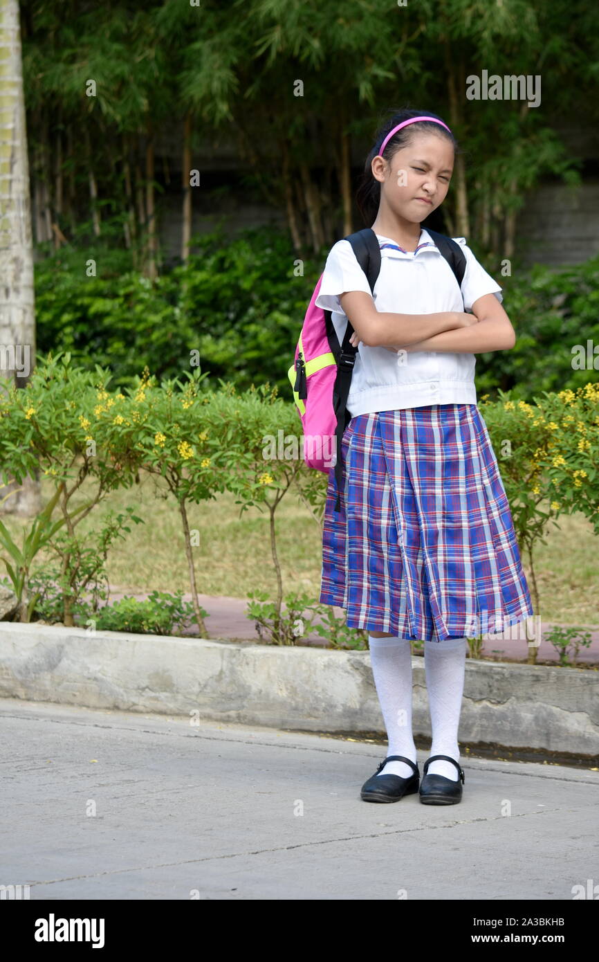 Stubborn Prep Asian Female Student School Girl Wearing Uniform Stock ...