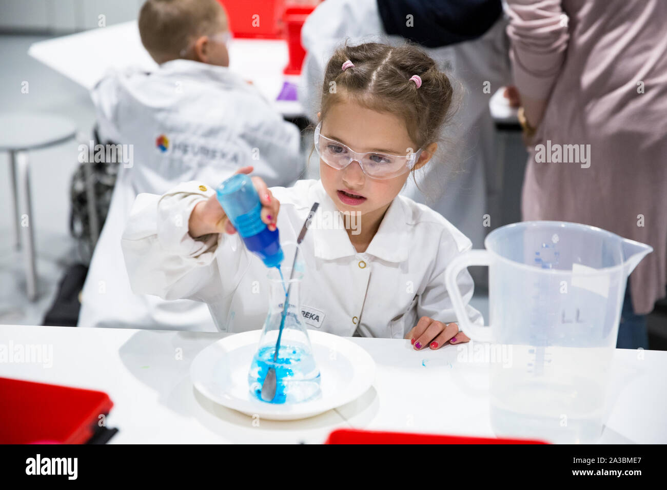 Finnish science center Heureka in Vantaa. Children's chemical ...