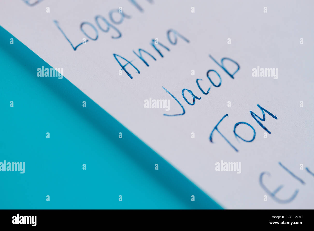 Choosing name for a child concept image Stock Photo - Alamy