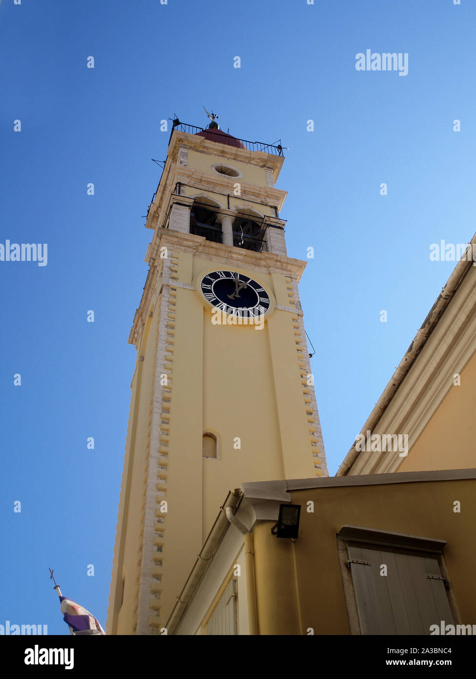 Old town corfu unesco world heritage tower street building hi-res stock ...