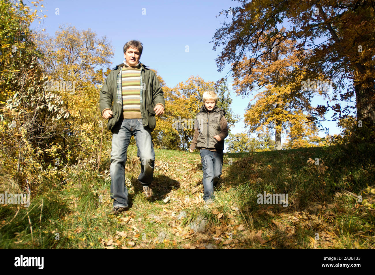 father and son, countryside Stock Photo - Alamy