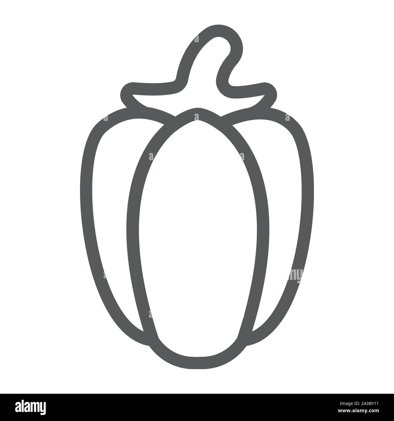 Bell pepper line icon, fruits and vegetables, capsicum sign, vector ...