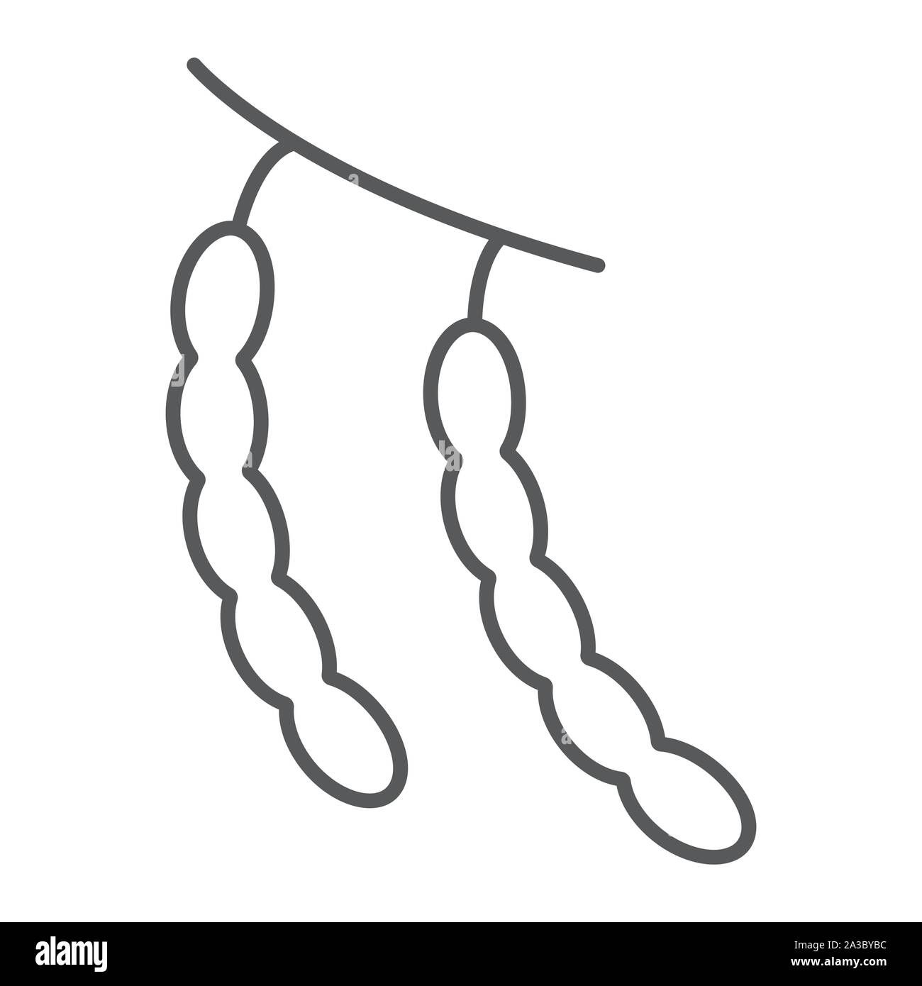 Kidney beans thin line icon, fruits and vegetables, legume sign, vector ...