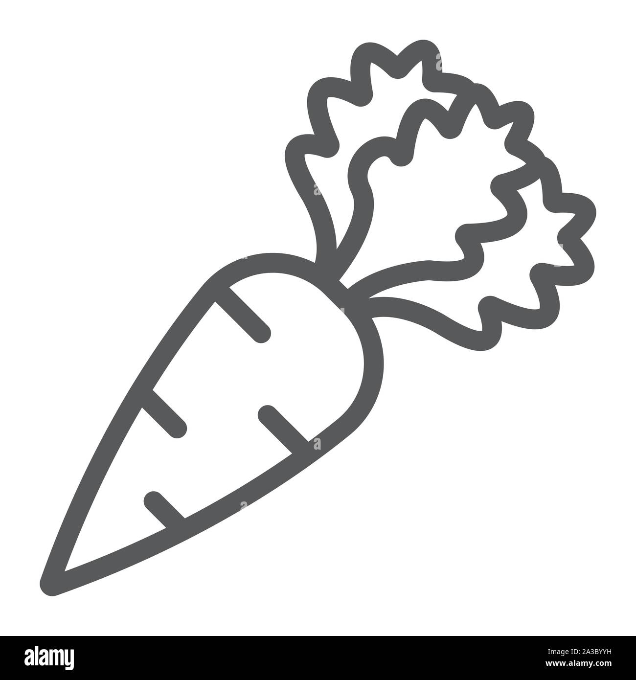 Carrot line icon, fruits and vegetables, veggie plant sign, vector ...