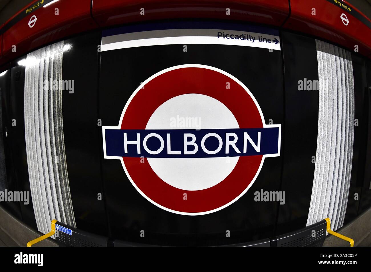 Extreme wide angle fisheye images of holborn station Stock Photo - Alamy
