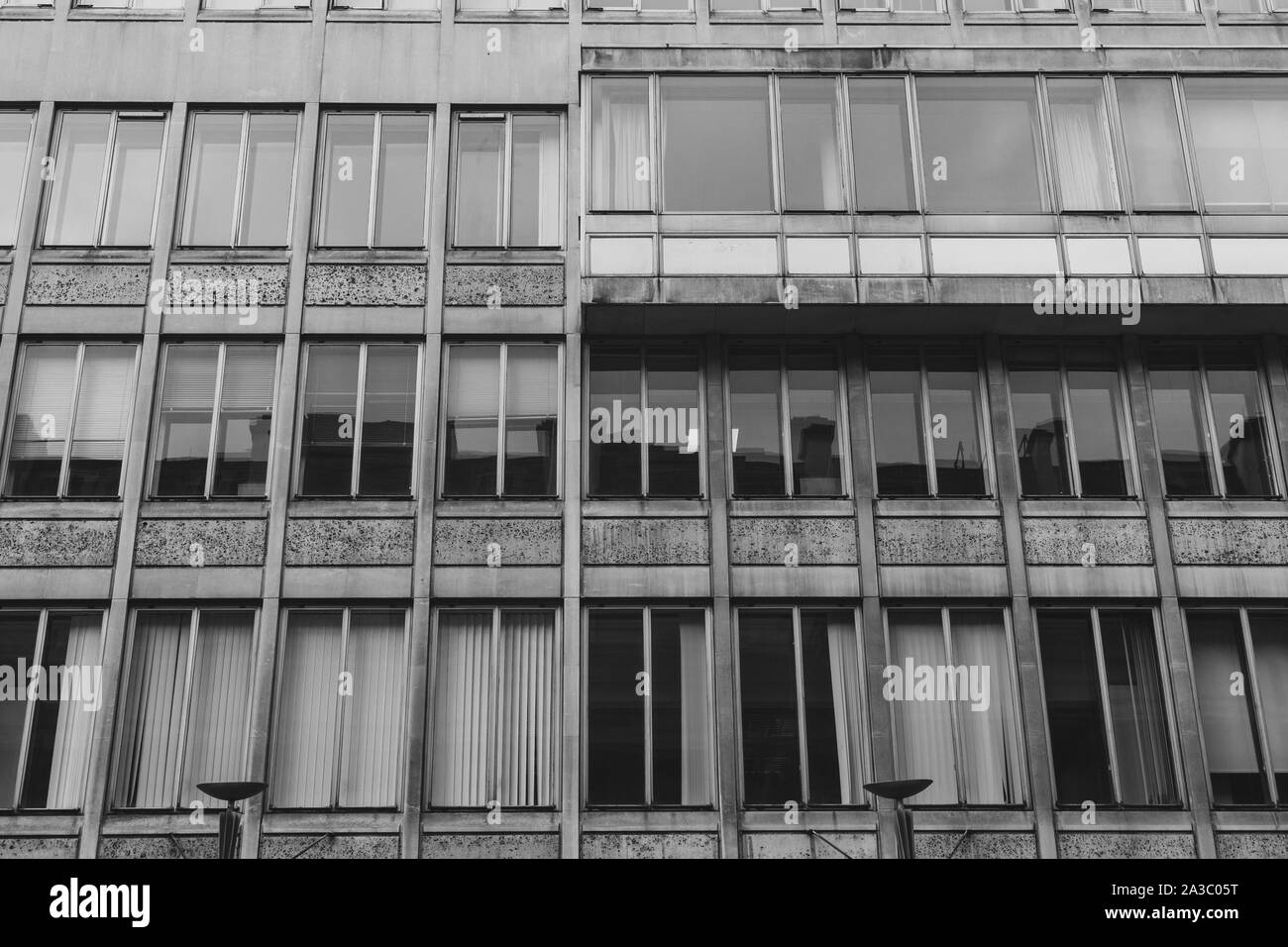 St. James House, Pall Mall in black and white on a dreary spring day ...