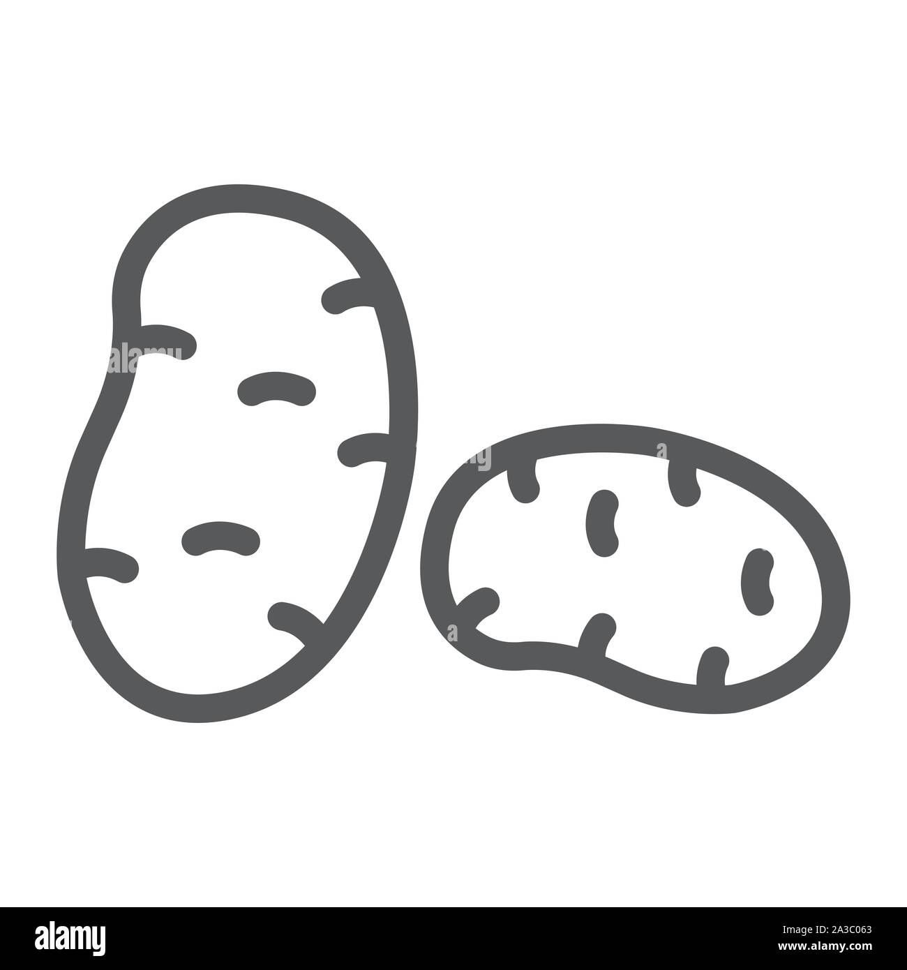 Potatoes line icon, vegetable and organic, potato sign, vector graphics ...