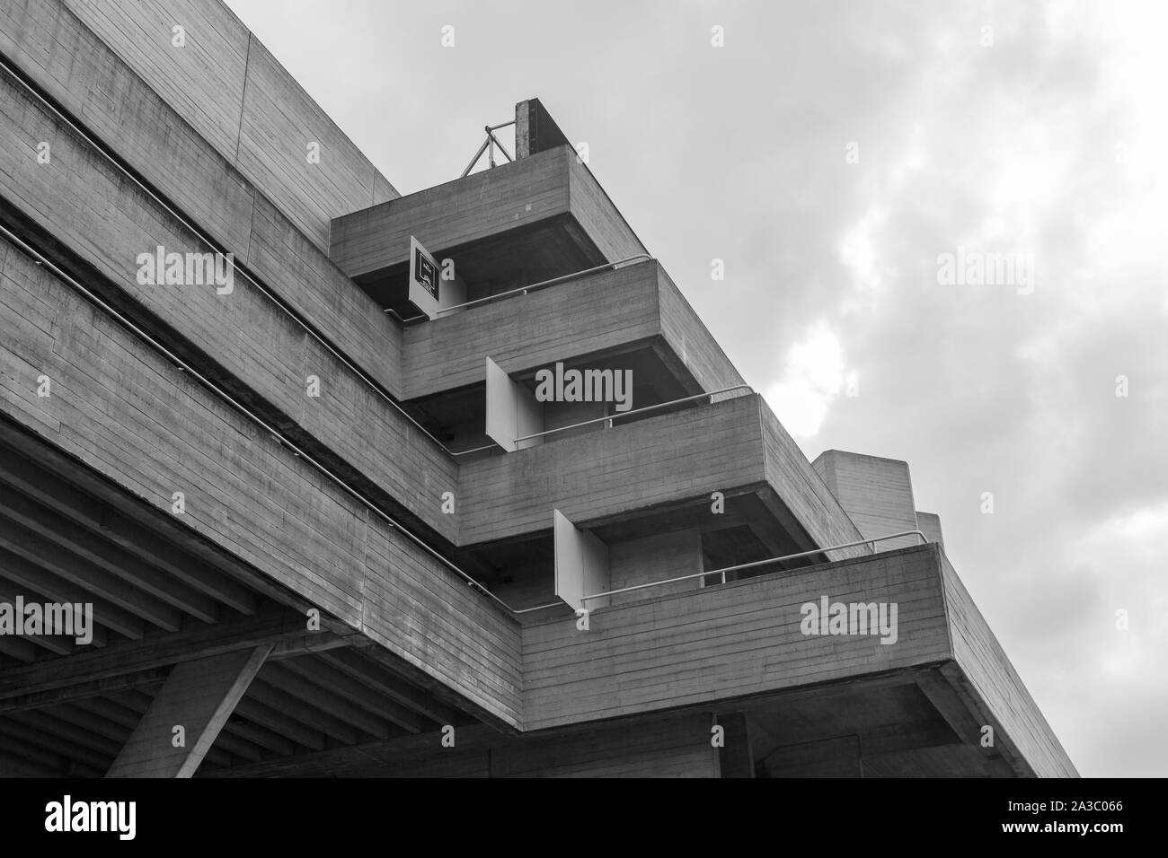 Harsh angles on the National Theatre, London Stock Photo - Alamy