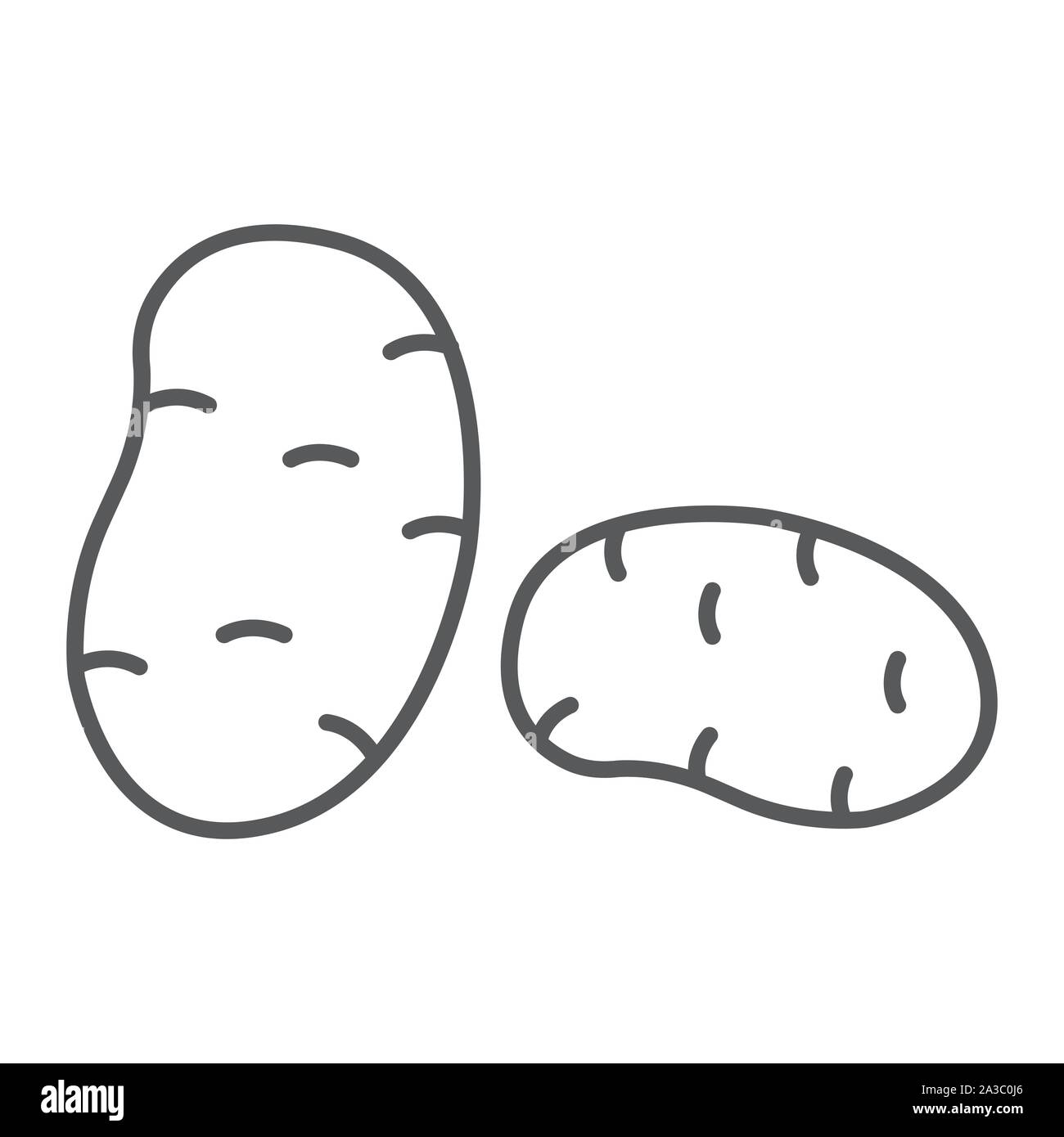 Potatoes thin line icon, vegetable and organic, potato sign, vector ...