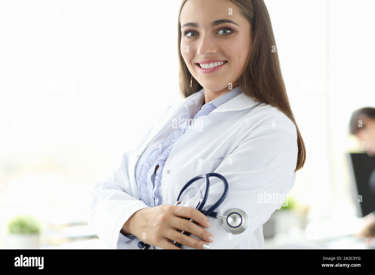 Female medicine doctor portrait against medical Stock Photo - Alamy