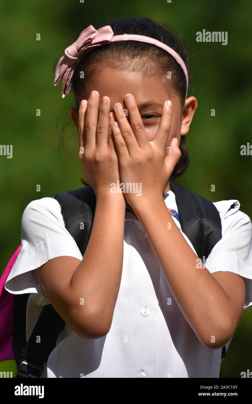 A Cute Asian Female Student Afraid Stock Photo - Alamy
